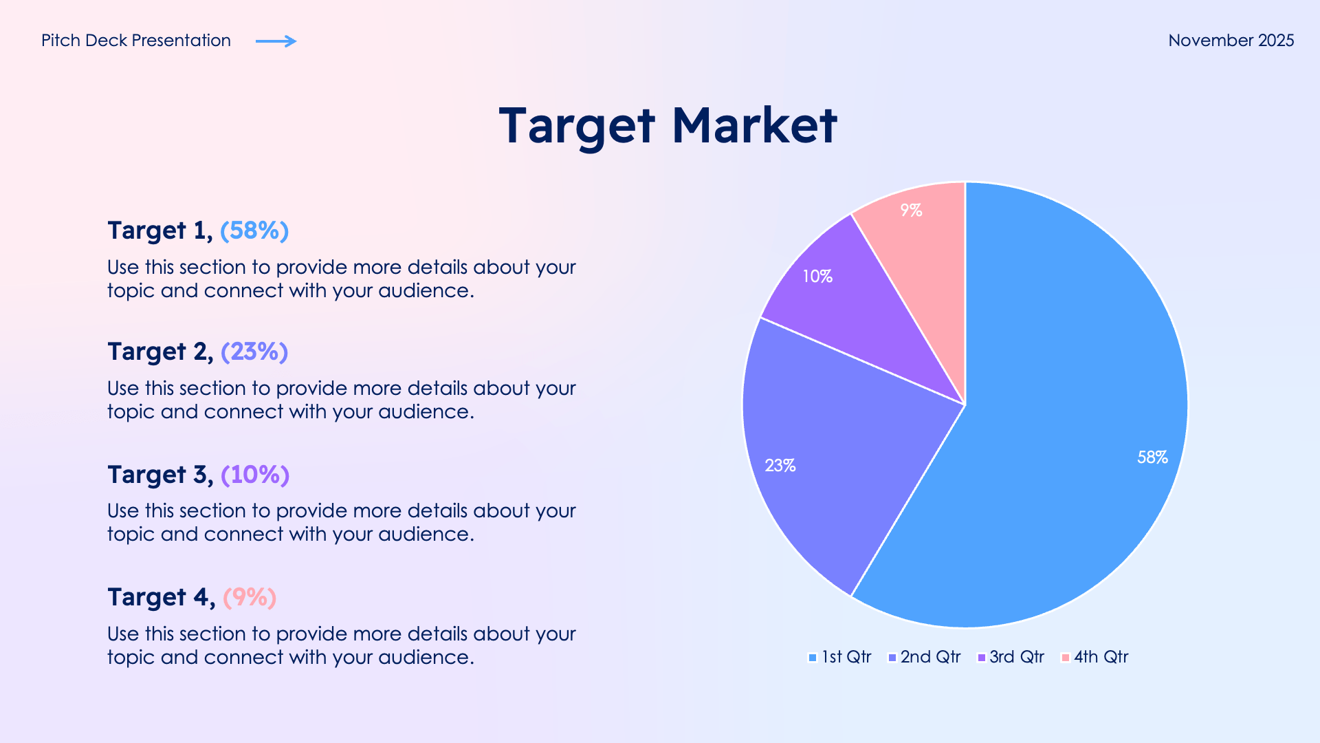 Target Market Pink and Violet Slide Template S10172208 | Infografolio