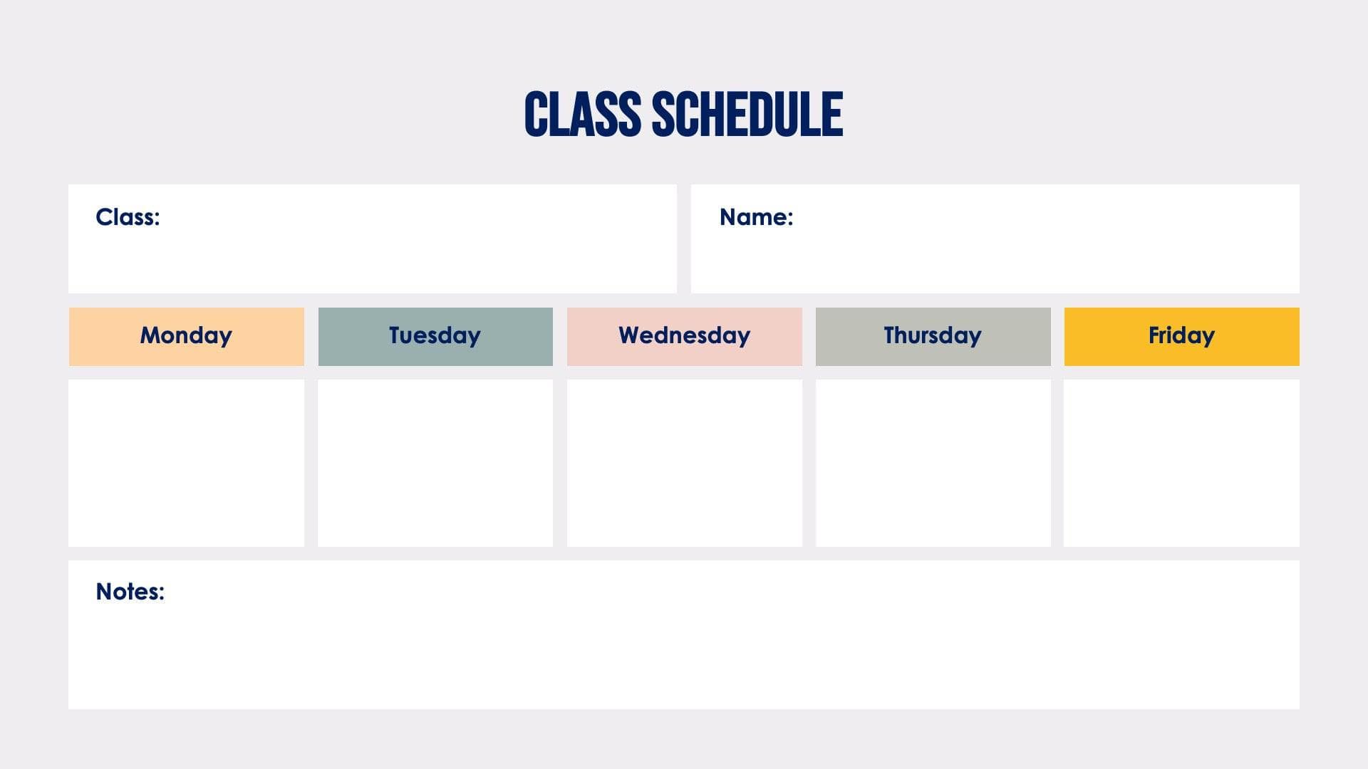 Class Schedule Slide Infographic Template S08112208 | Infografolio