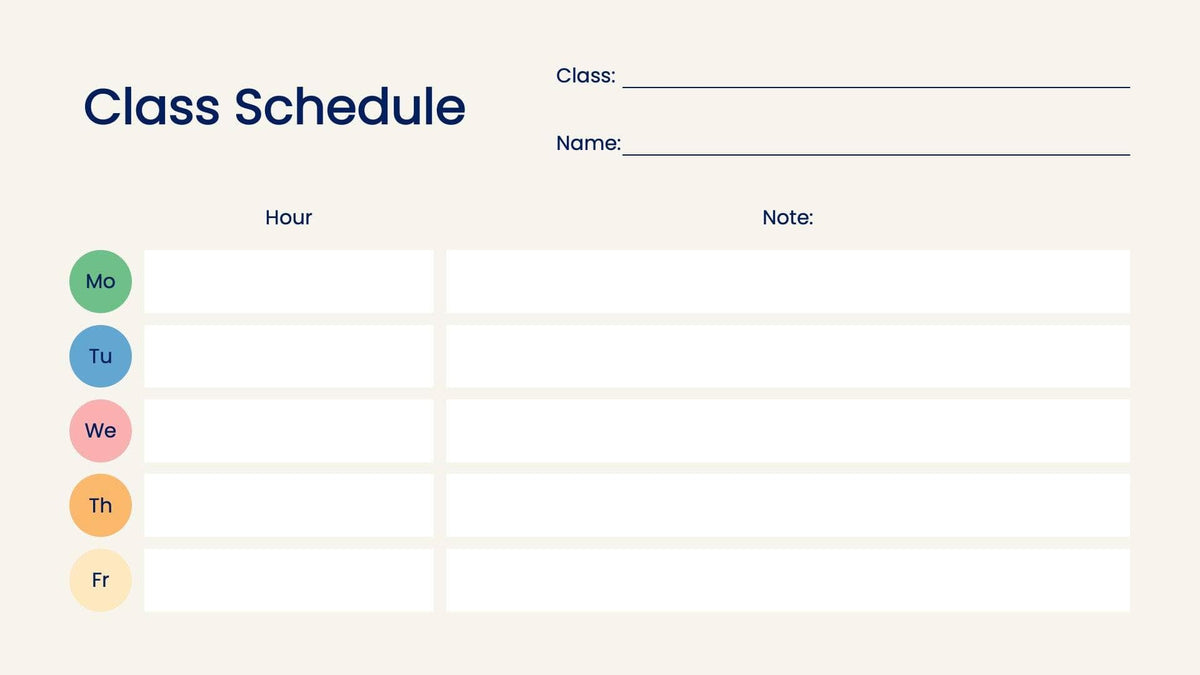 Class Schedule Slide Infographic Template S08112212 – Infografolio