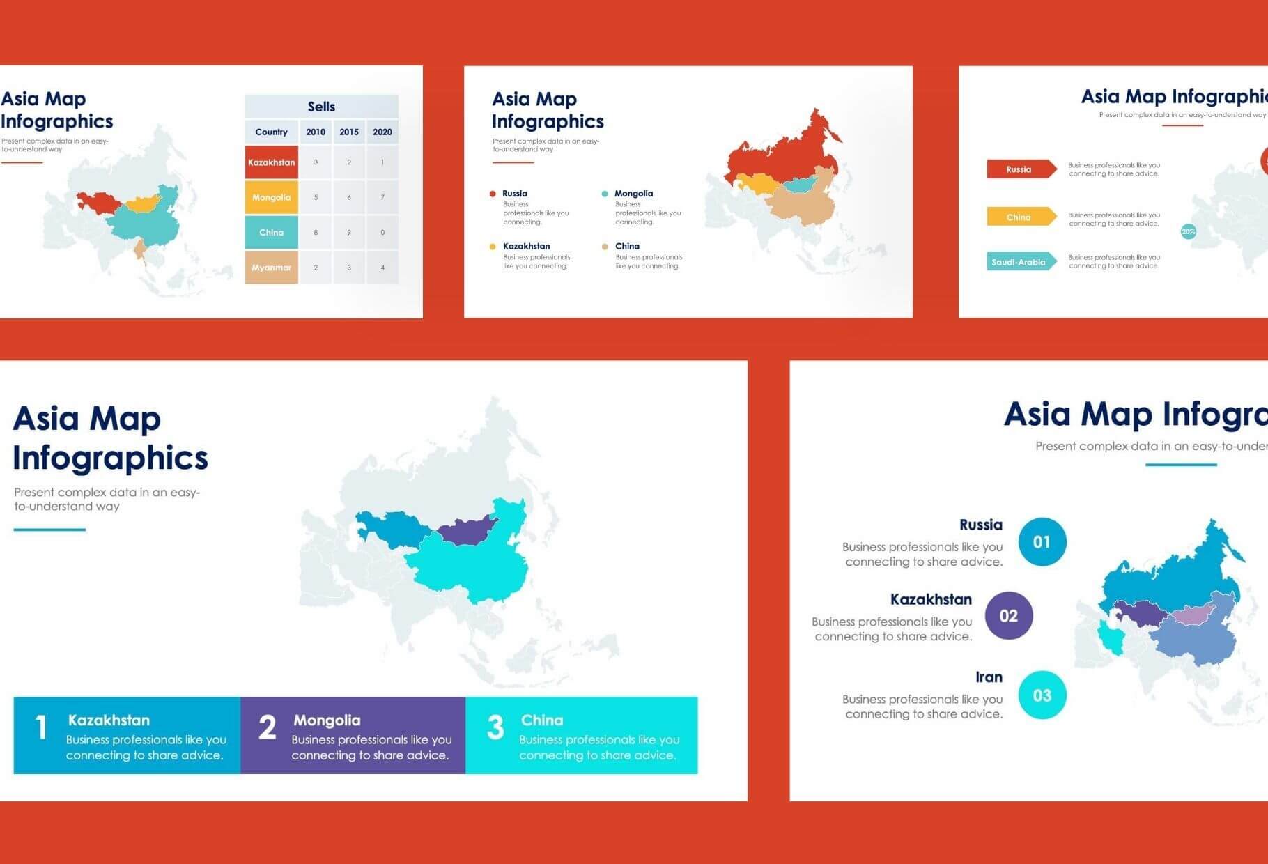 20+ Best Free Asia Map PowerPoint Infographic Templates | Infografolio