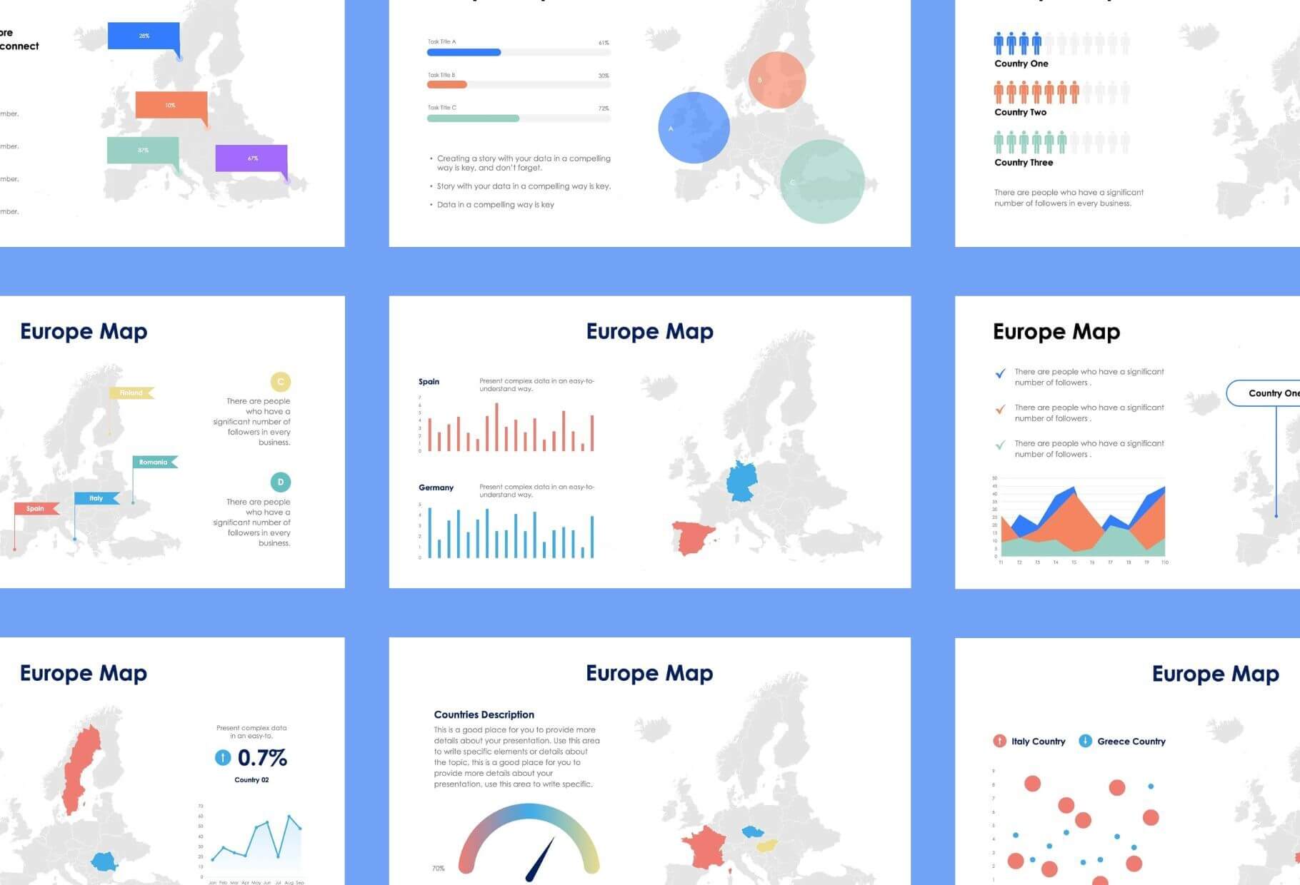 Europe Vector Map Europe Infographic Slide Presentation Global Europe