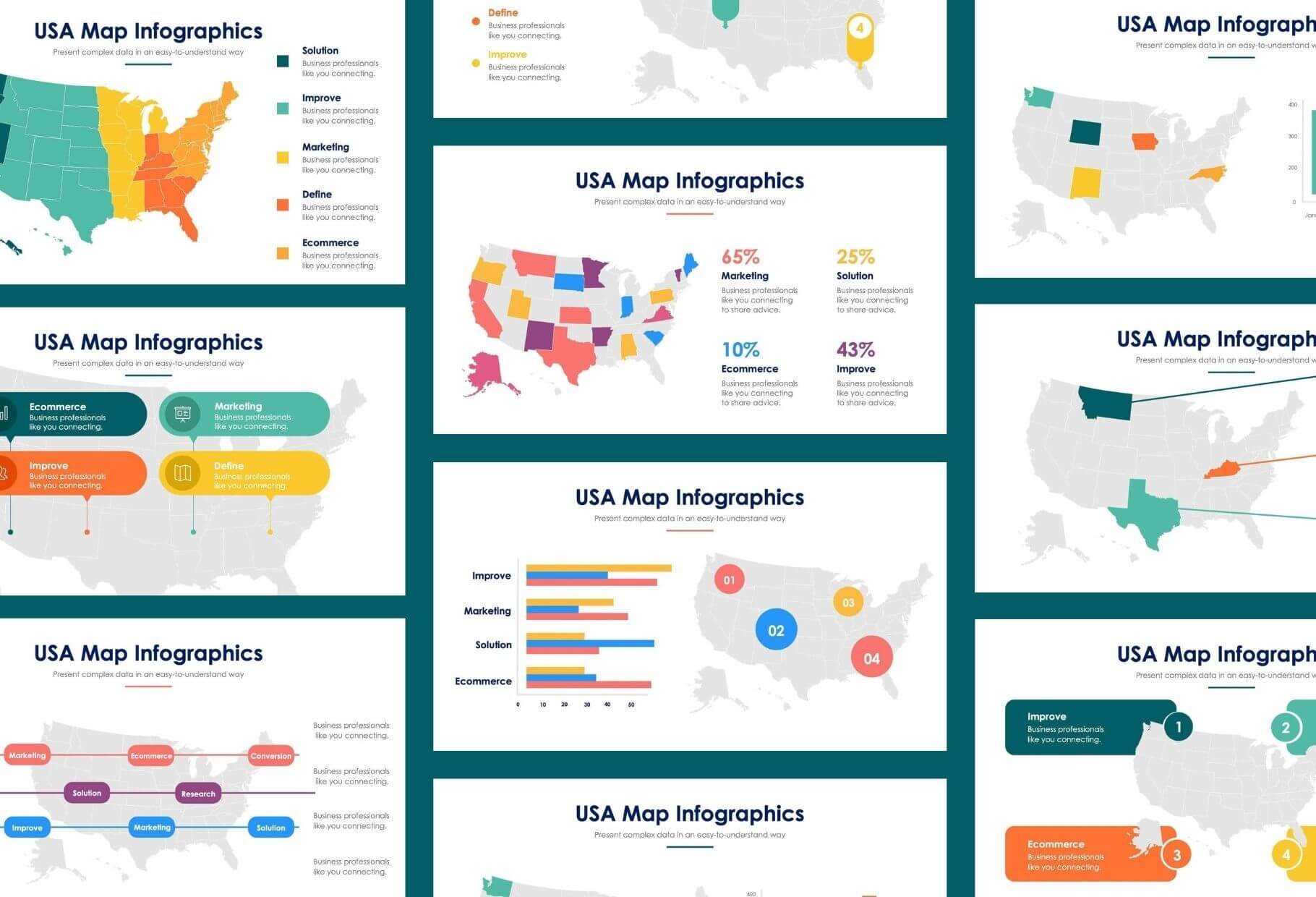 20+ Best Free US Map PowerPoint Infographic Templates | Infografolio