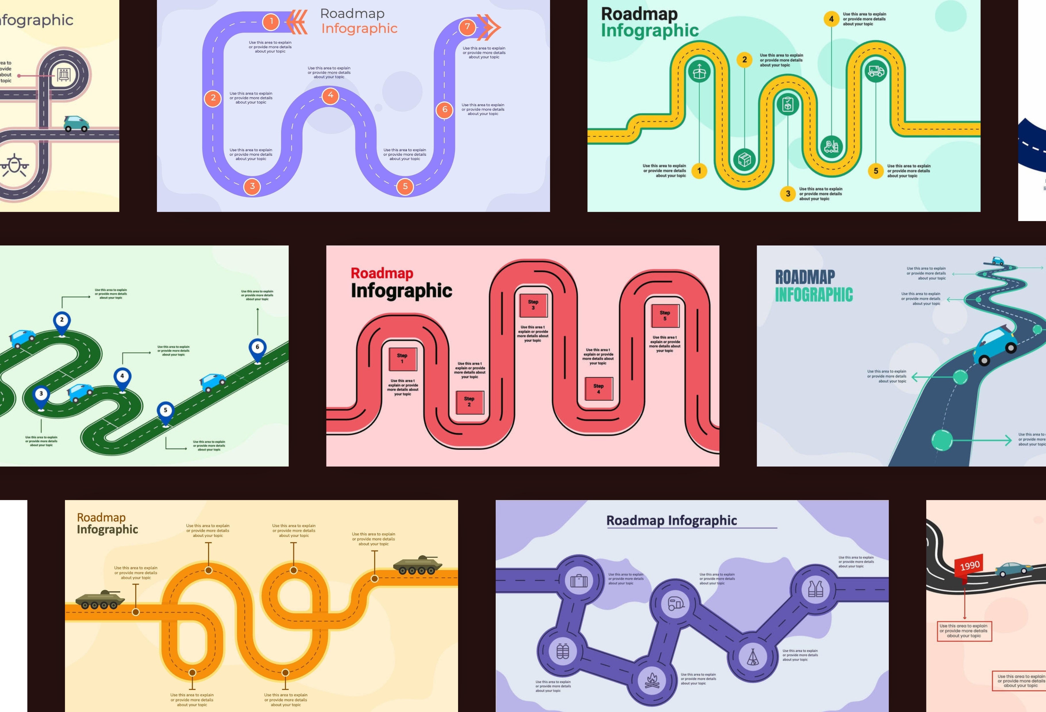 Infographic Road Template Free Roadmap Infographics For Google Slides