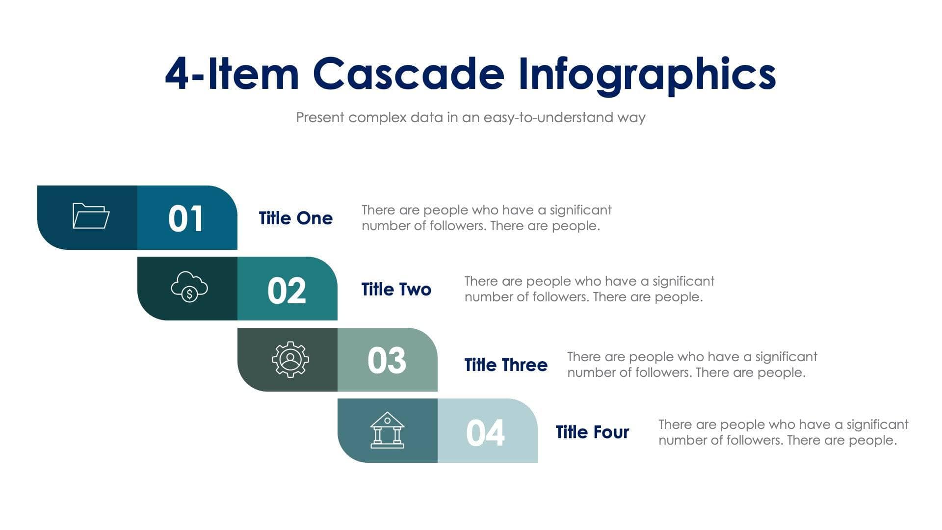 4 Item Cascade Slide Infographic Template S02192403 | Infografolio