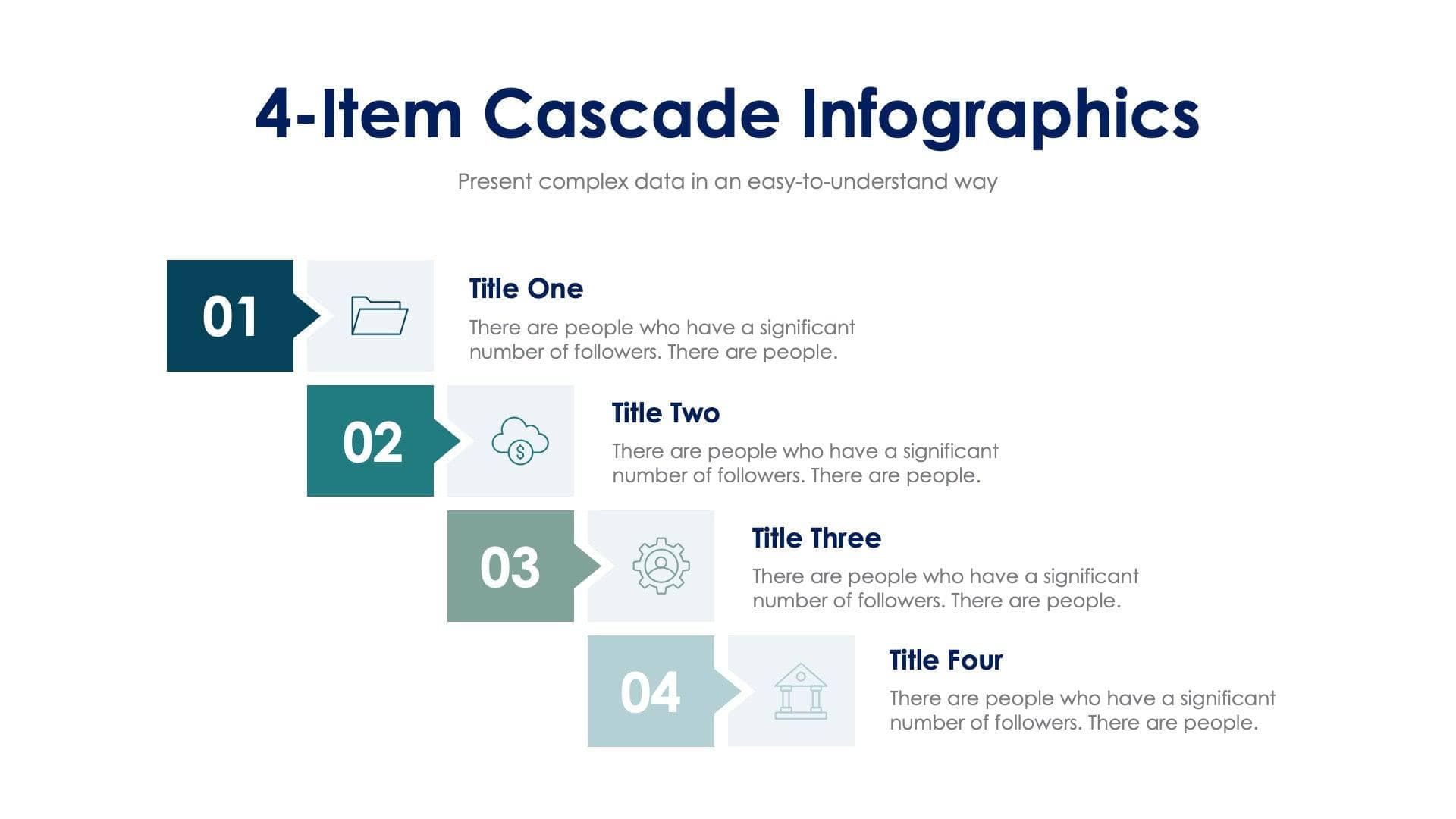 4 Item Cascade Slide Infographic Template S02192401 | Infografolio