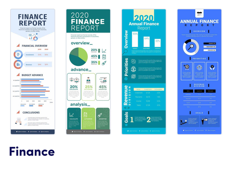 Violet and Yellow Annual Finance Report Infographic Template | Infografolio