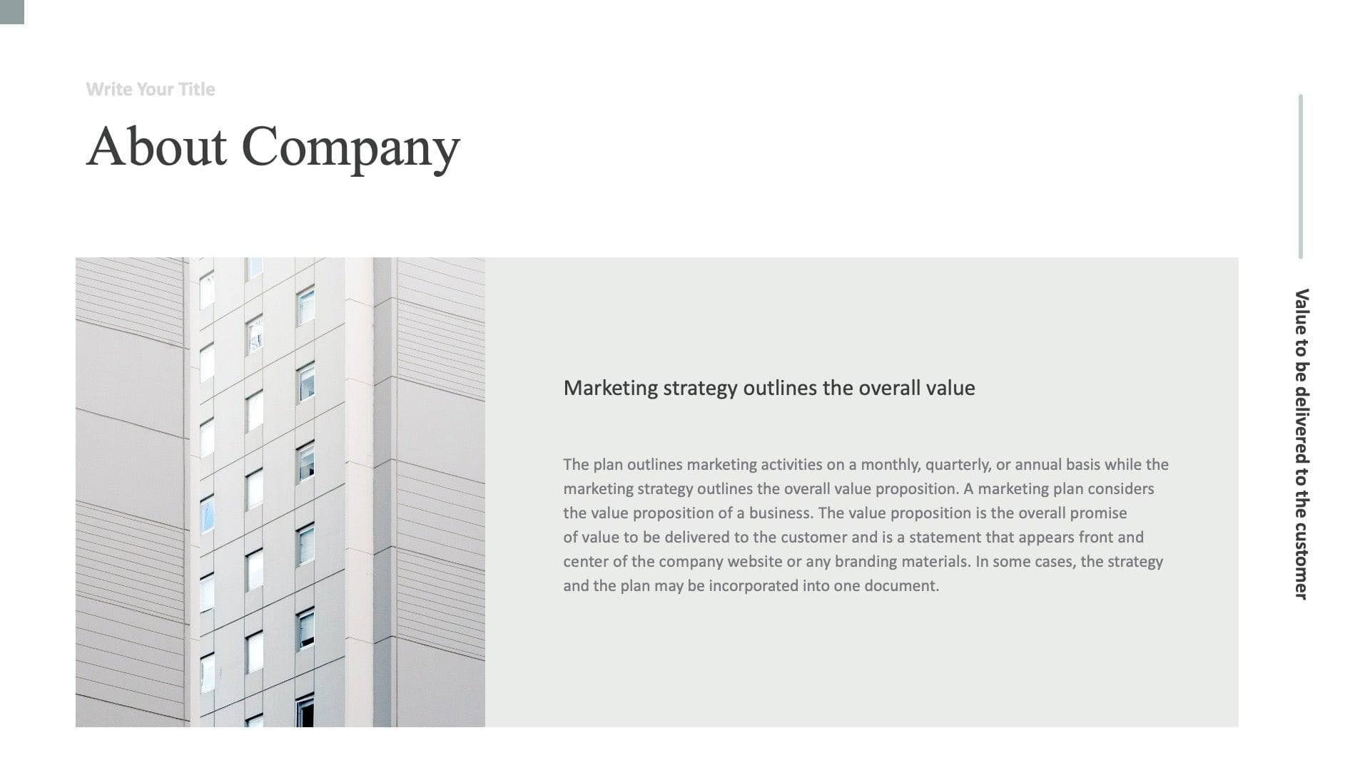 About Company Opal Blue White Slide Template S04242301 | Infografolio