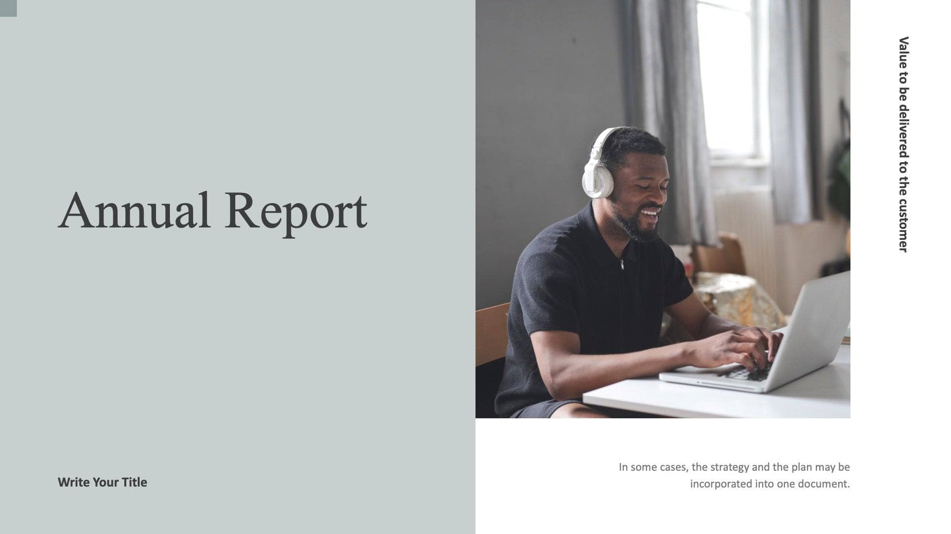 Cover Opal Blue White Slide Template S04242301 | Infografolio