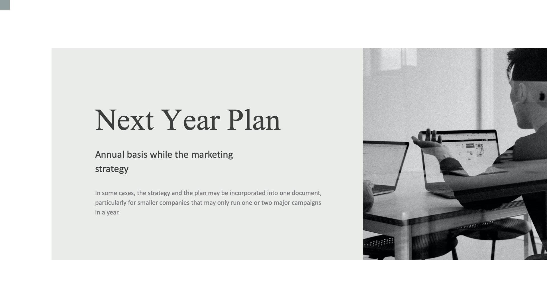 Next Year Plan Opal Blue White Slide Template S04242302 | Infografolio