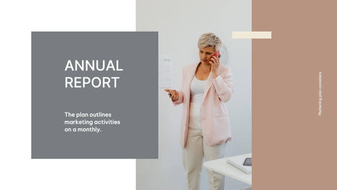 Linen Mocha Minimal and Modern Presentation Annual Report Template S04 ...