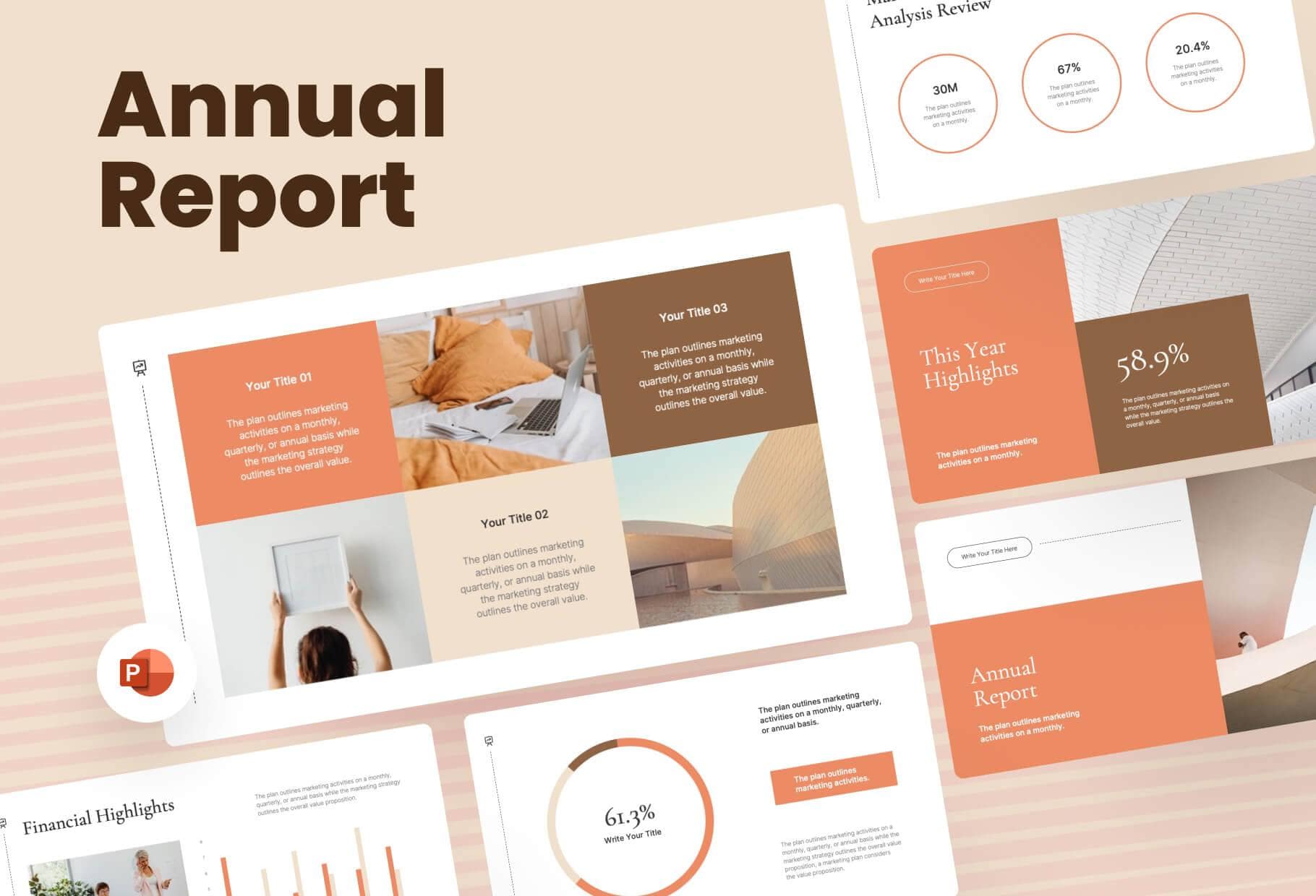 Orange Brown Professional and Clean Presentation Annual Report Templat ...
