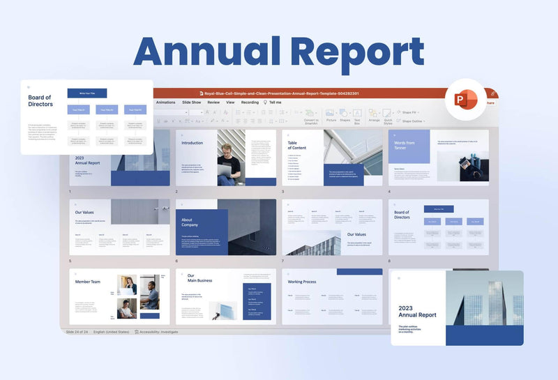 Minimalist Annual Report Presentation Template | Infografolio