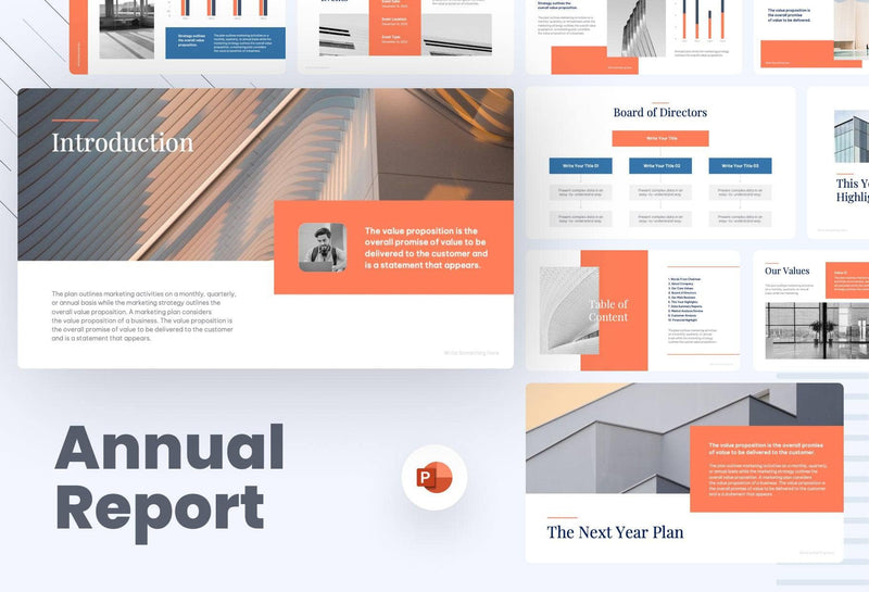 Minimalist Annual Report Presentation Template | Infografolio