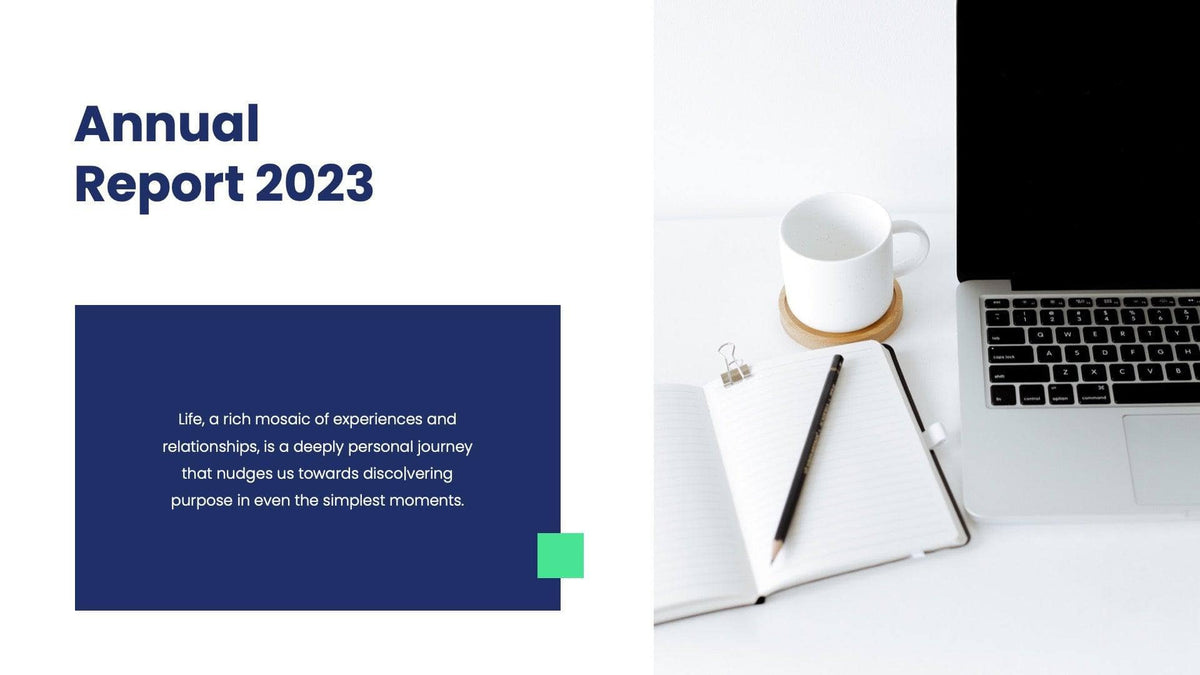 Blue Neon Green Simple and Professional Presentation Annual Report Tem ...