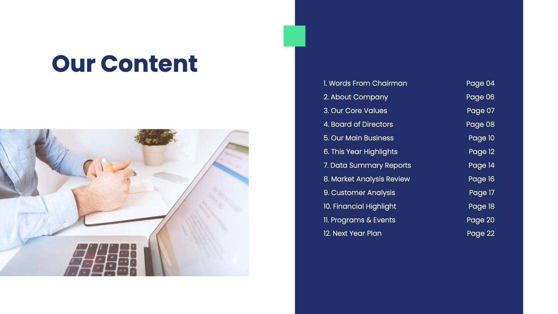 Blue Neon Green Simple and Professional Presentation Annual Report Tem ...