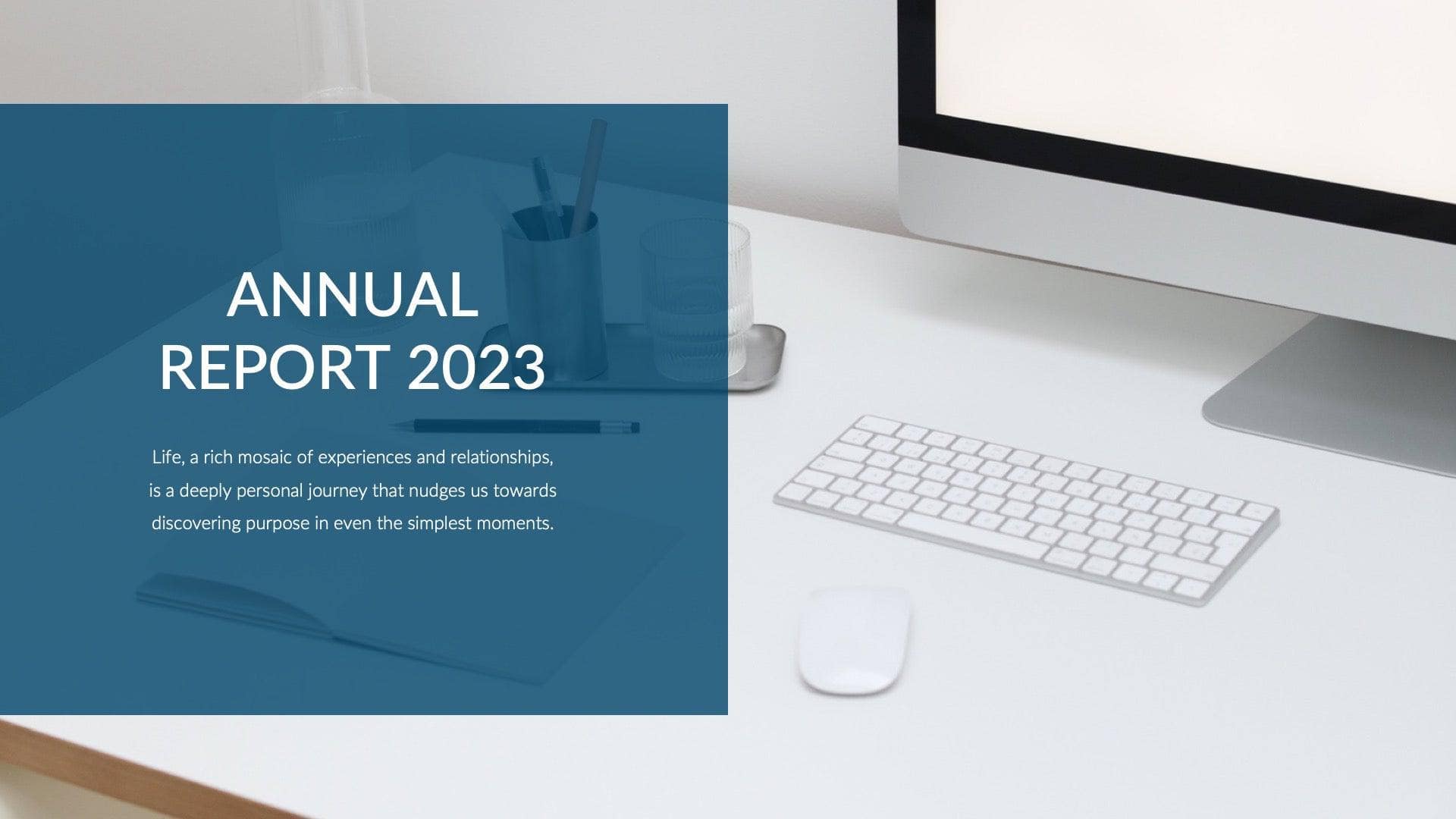 Sapphire Pale Clean and Minimal Presentation Annual Report Template S0 ...