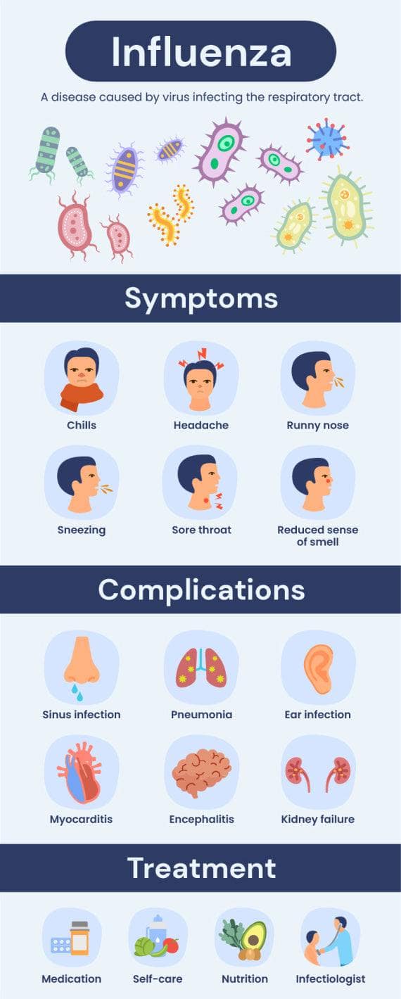 Light Blue Influenza Health Infographic Template | Infografolio