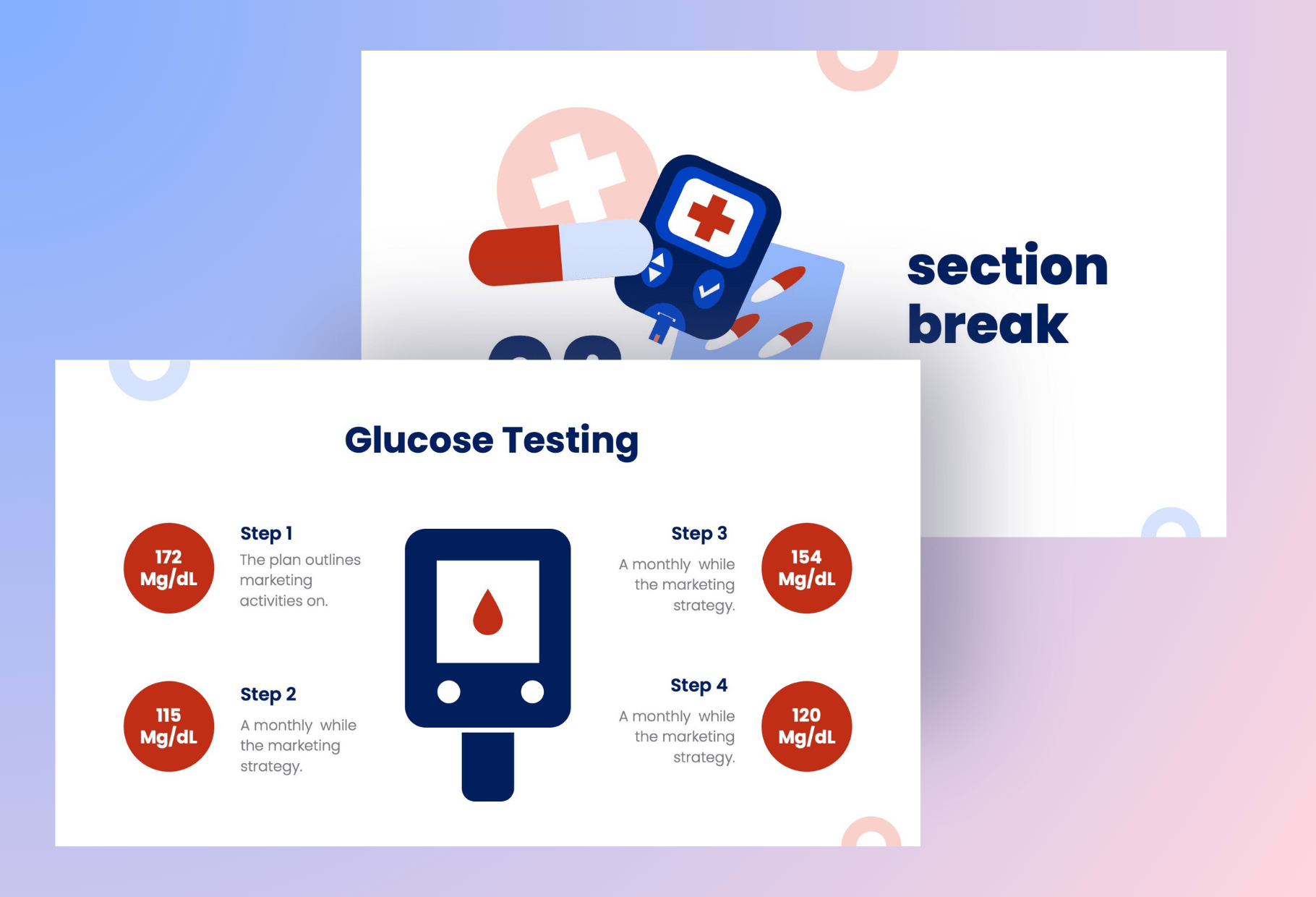 Blue and Red Simple Diabetes Presentation Template S07192301 | Infografolio