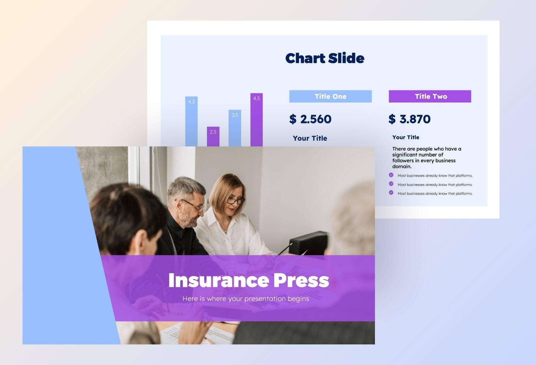 Insurance Press Presentation Template S09152301 | Infografolio