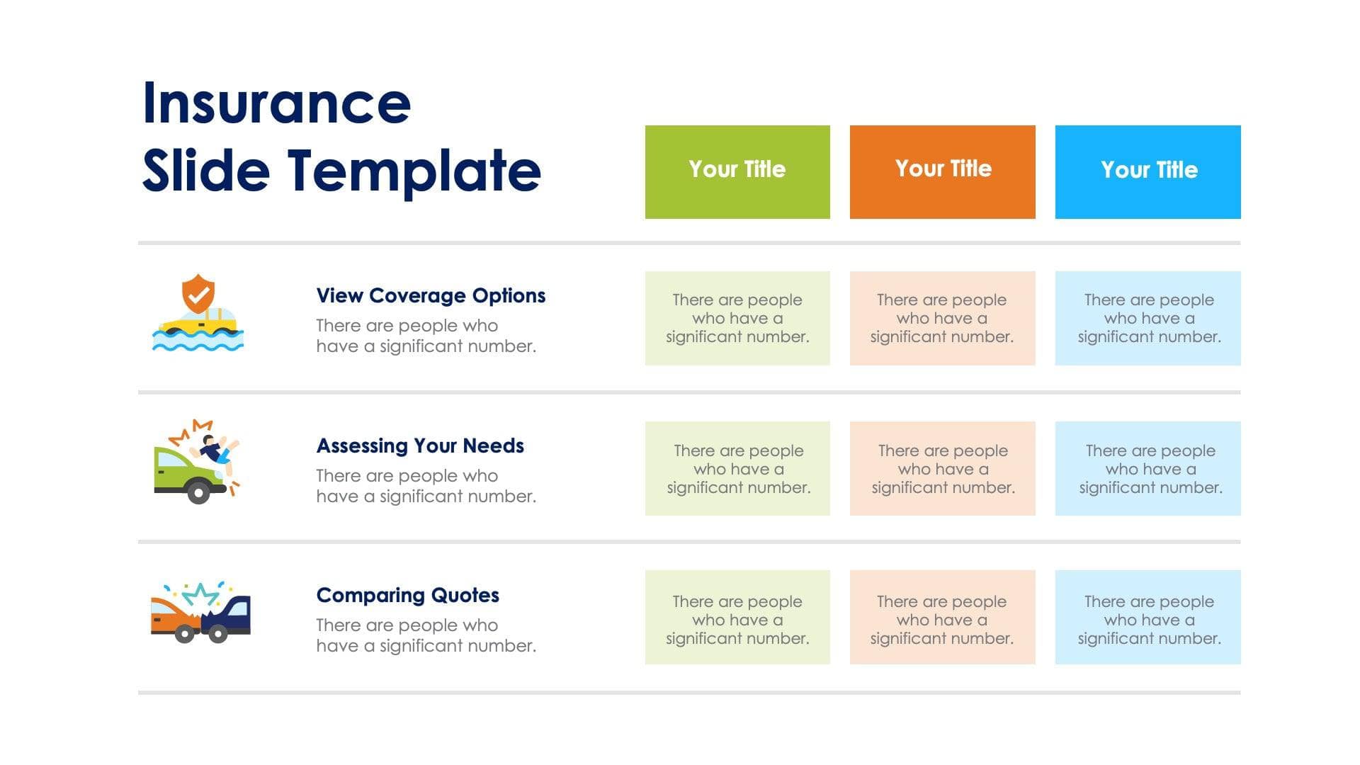 Insurance Slide Infographic Template S09042301 | Infografolio