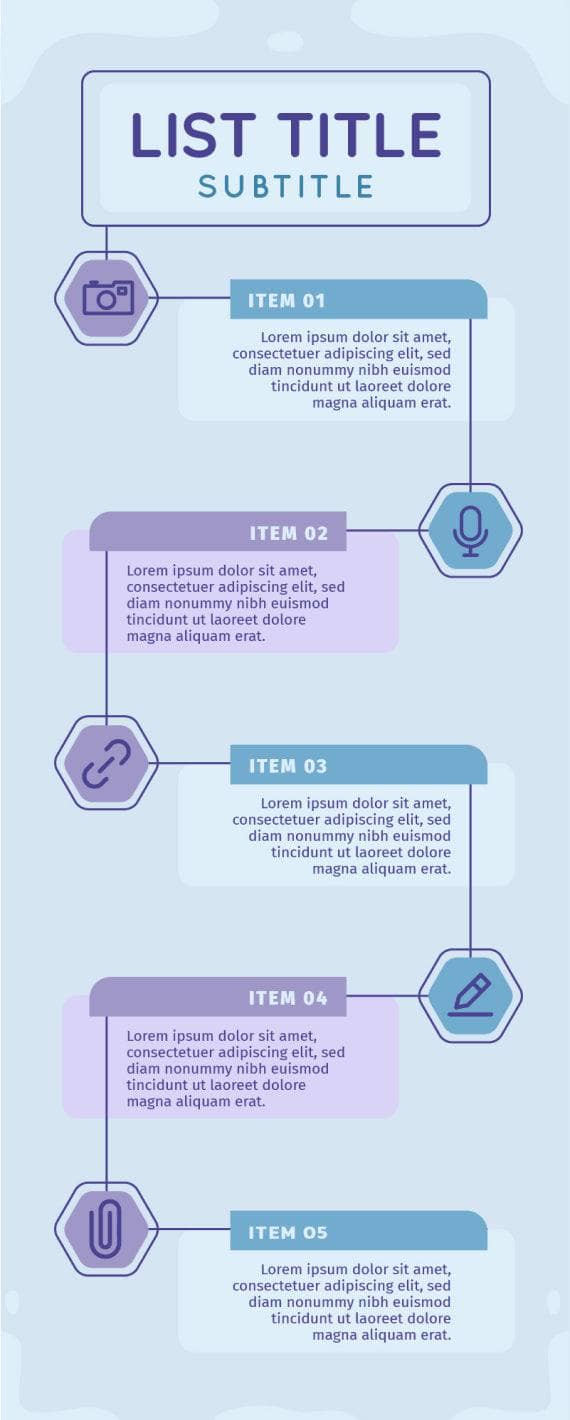 Blue and Violet List Infographic Template | Infografolio