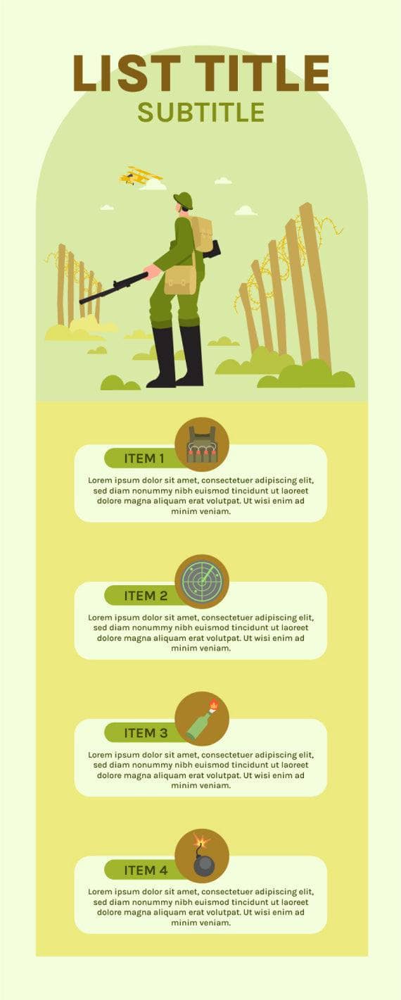 Light Green and Yellow List Infographic Template | Infografolio