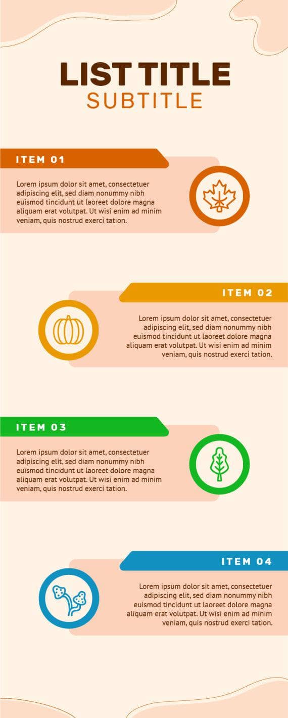 Light Orange List Infographic Template | Infografolio