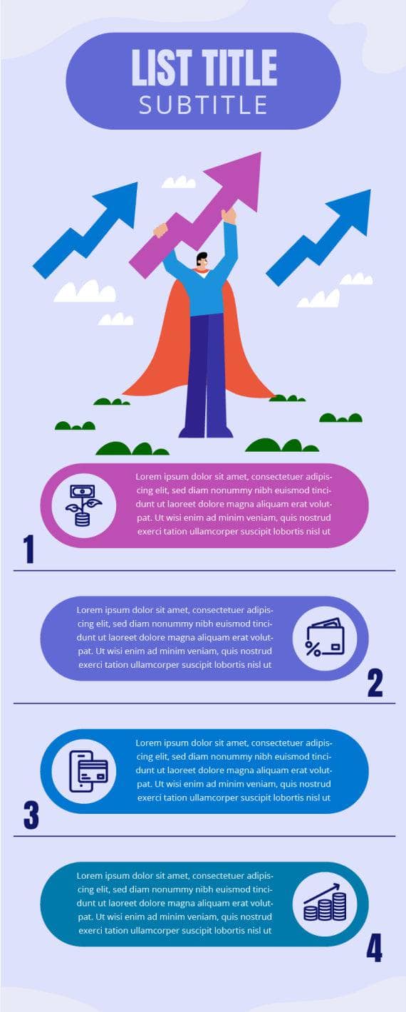 Violet and Blue List Infographic Template | Infografolio