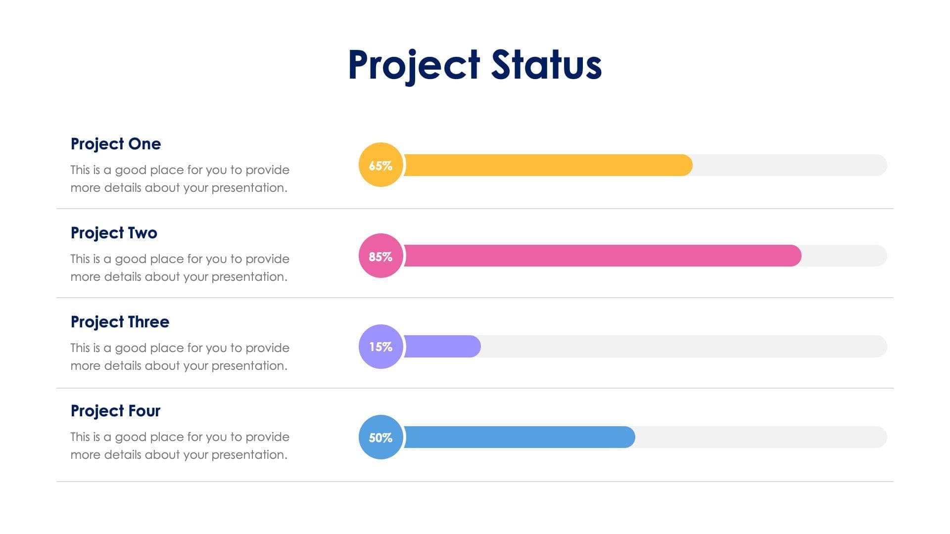 Project Status Slide Infographic Template S04202301 | Infografolio