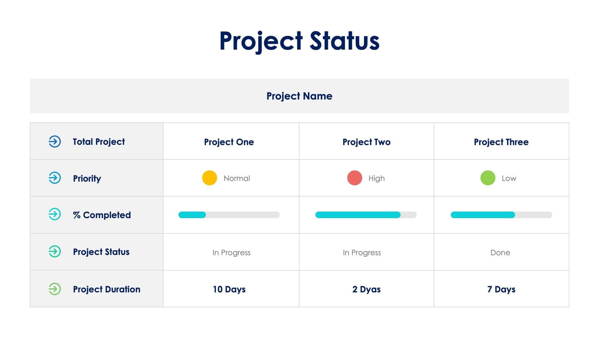 Project Status Slide Infographic Template S04202323 | Infografolio