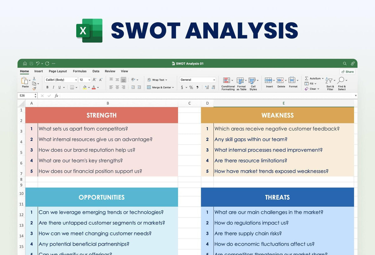 SWOT Analysis Excel Template S08032301 – Infografolio