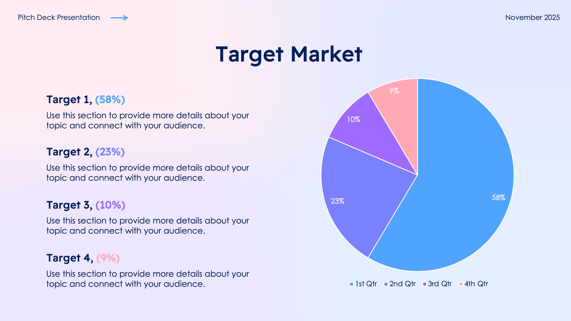 Target Market Pink and Violet Slide Template S10172208 | Infografolio