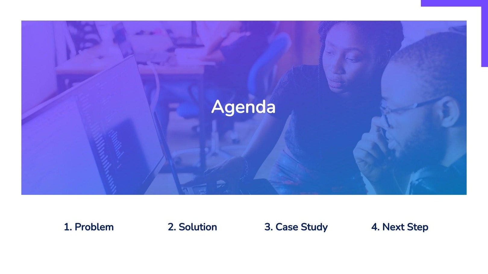 Agenda Violet and Blue Slide Template S11042201 – Infografolio