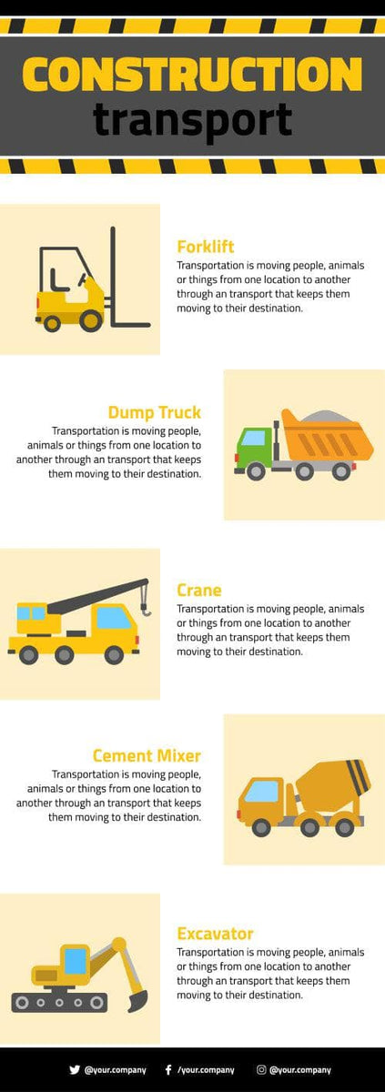 Construction Transport Infographic Template – Infografolio