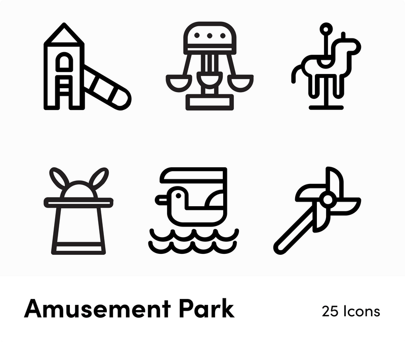 Amusement Park-Outline-Vector-Icons – Infografolio