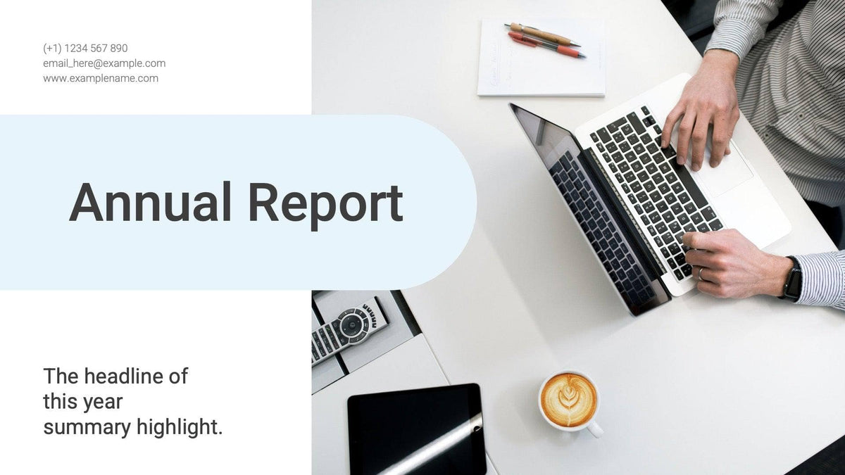Aqua Spring Minimalist and Professional Presentation Annual Report Tem ...
