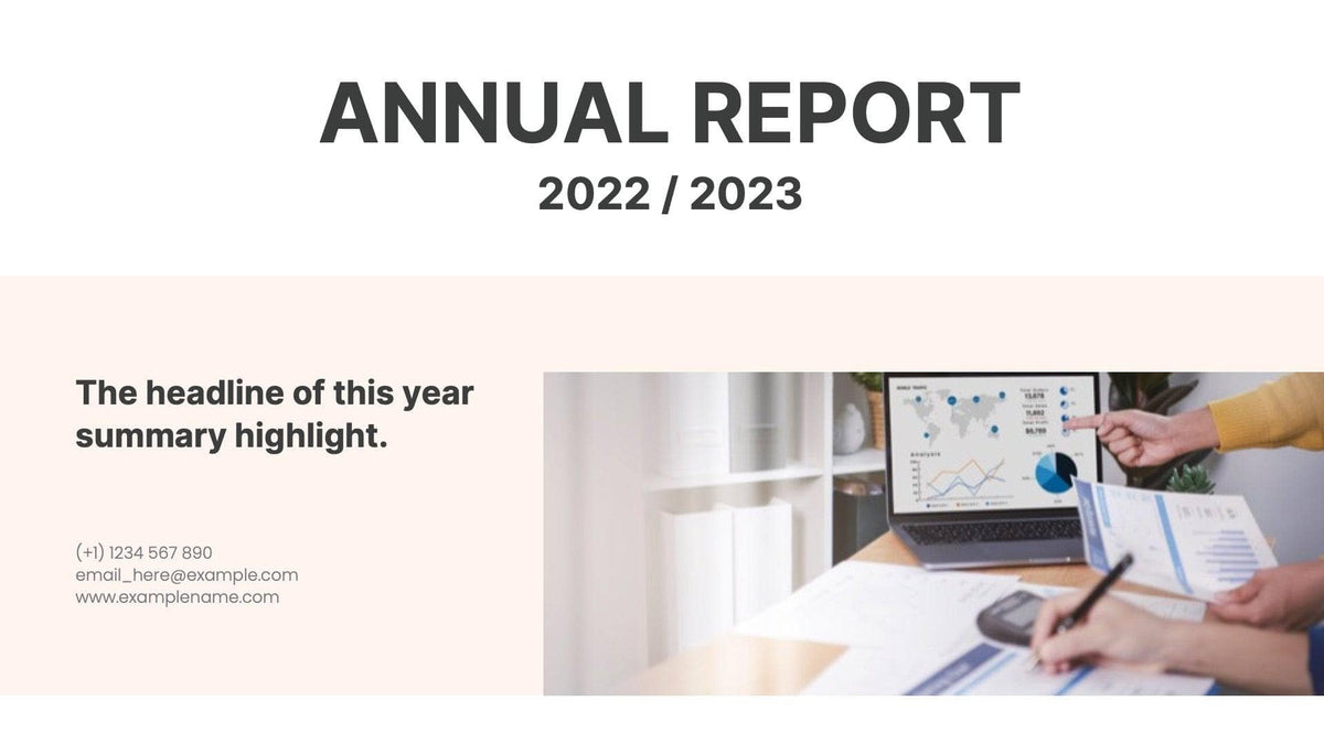 Light Pink Dark Gray Professional Presentation Annual Report Template ...