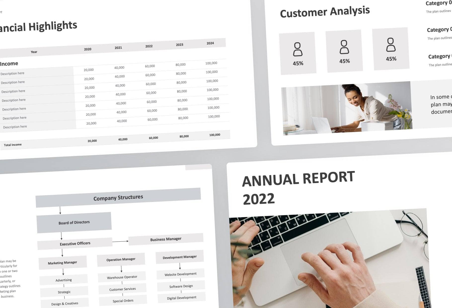 Minimalist Annual Report Presentation Template | Infografolio