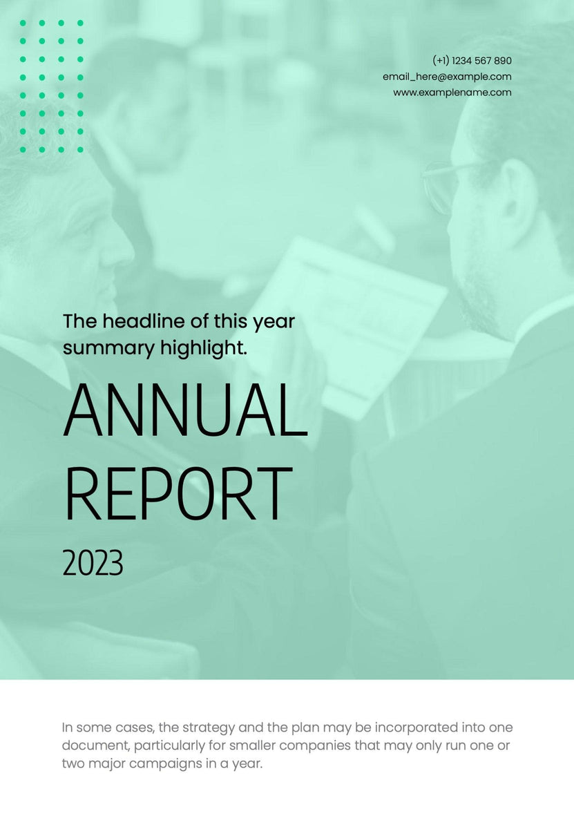 Asda Green Minimalist Annual Report PowerPoint Template – Infografolio