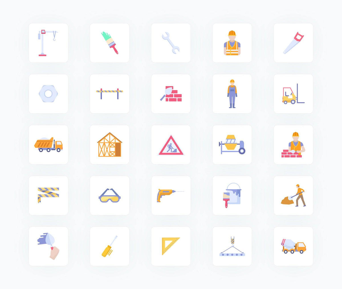 Construction Flat Vector Icons S04142201 – Infografolio