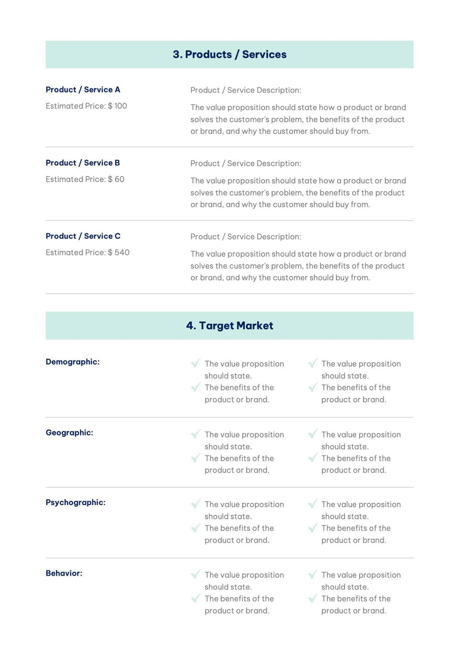 Green and Gray Business Plan Template S01022301 | Infografolio