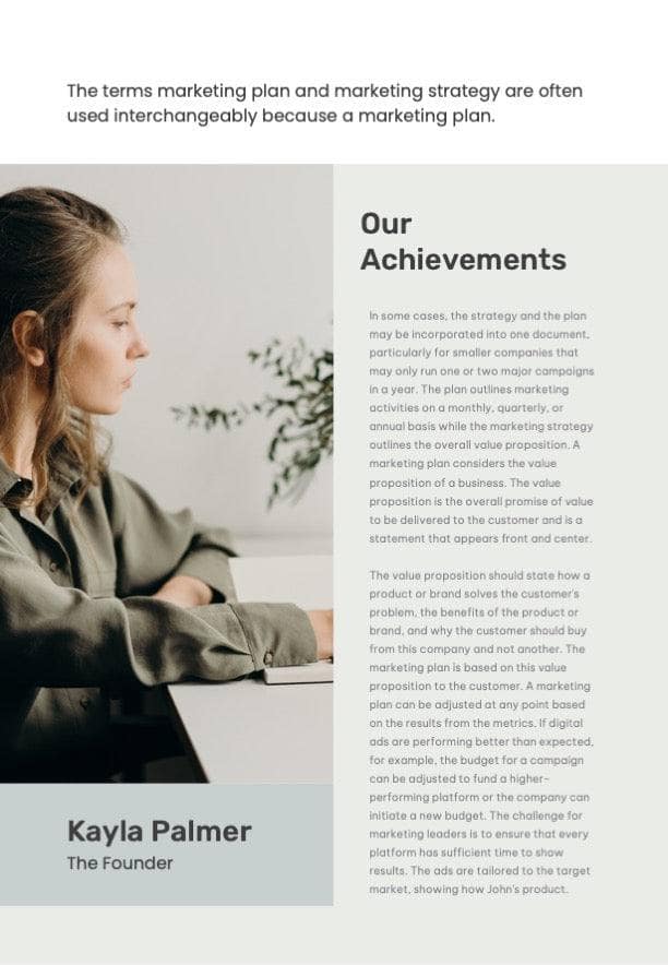 Aqua Spring Minimalist Annual Report Portrait PowerPoint Template ...