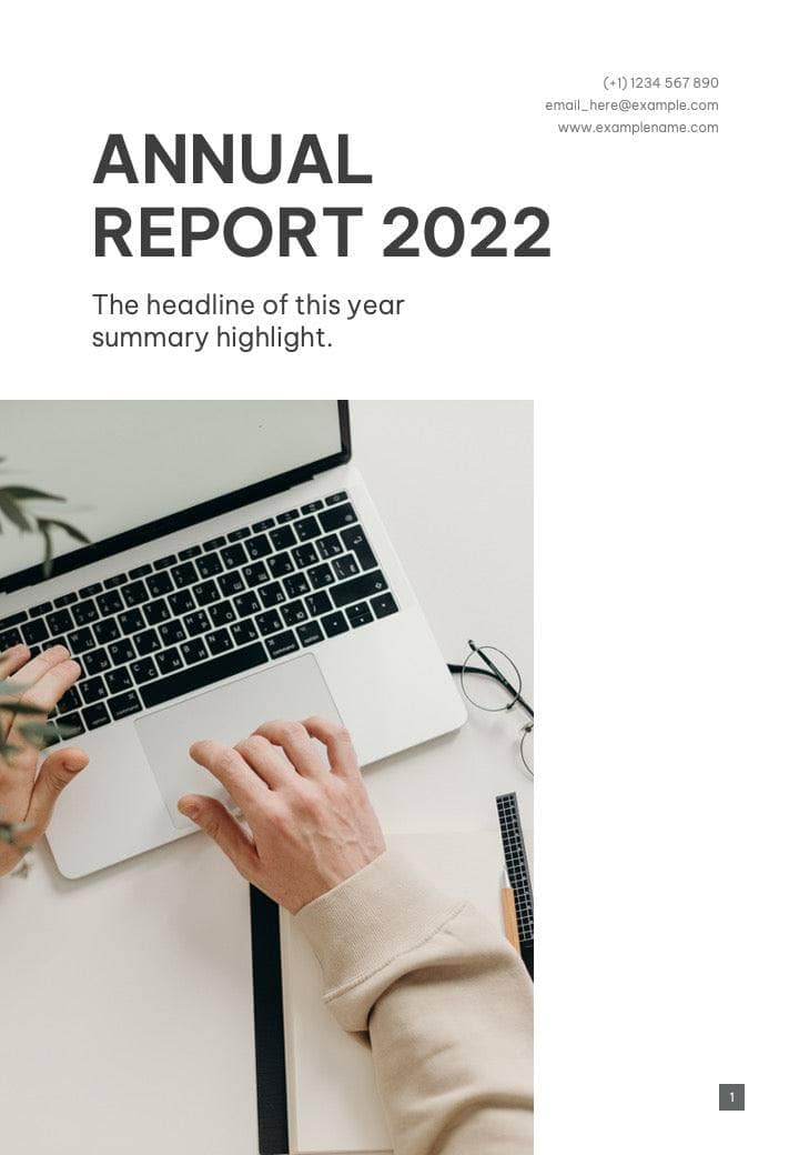 Minimalist Annual Report PowerPoint Template | Infografolio