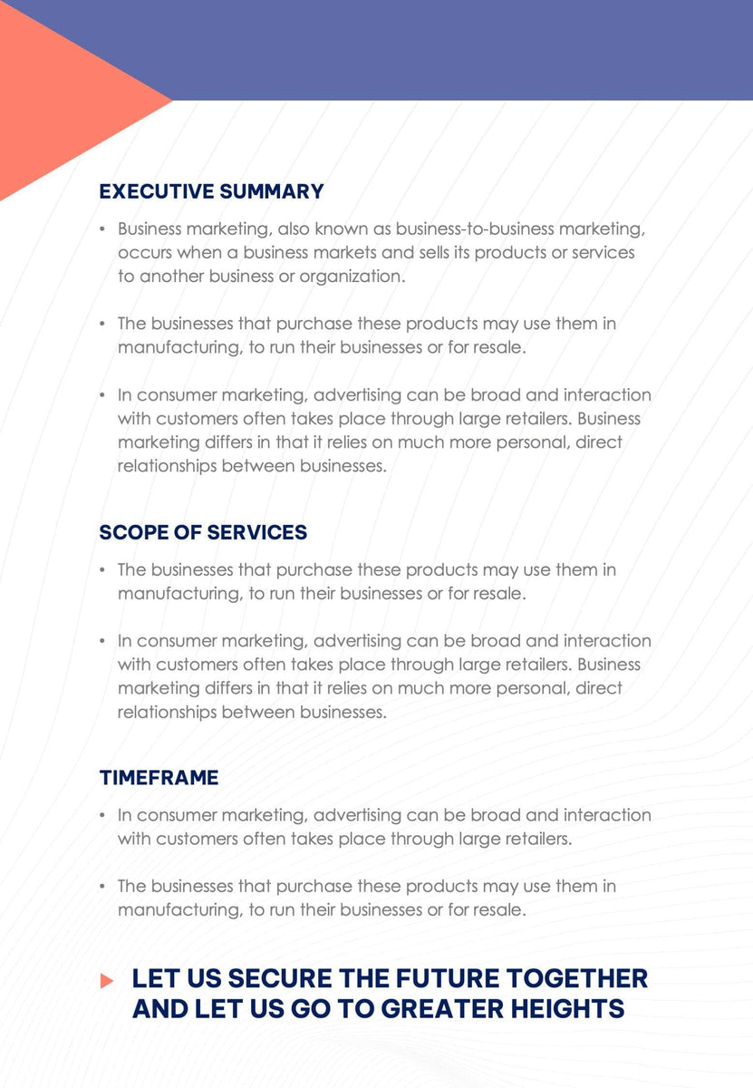 Blue Yonder Business Proposal Template – Infografolio