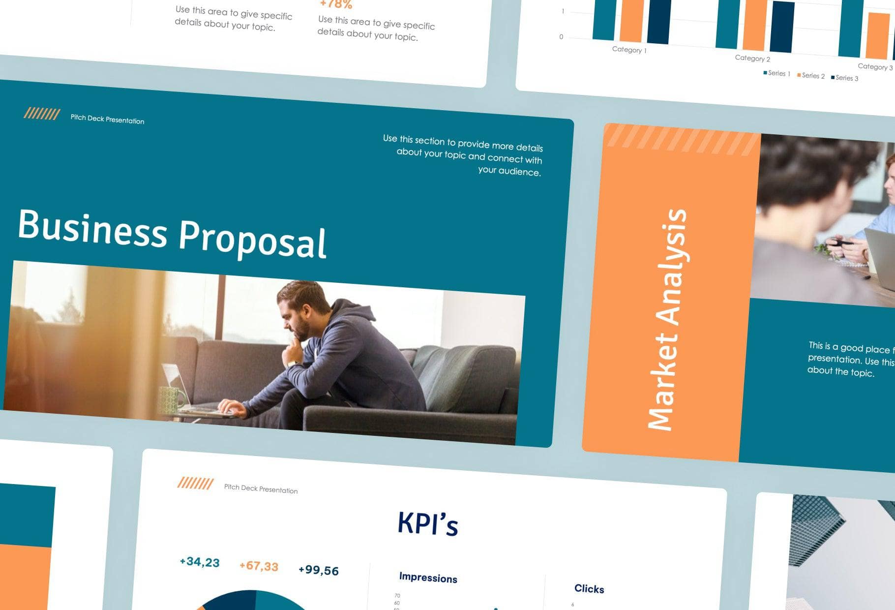 Orange Teal Blue Simple and Professional Presentation Business Proposa | Infografolio