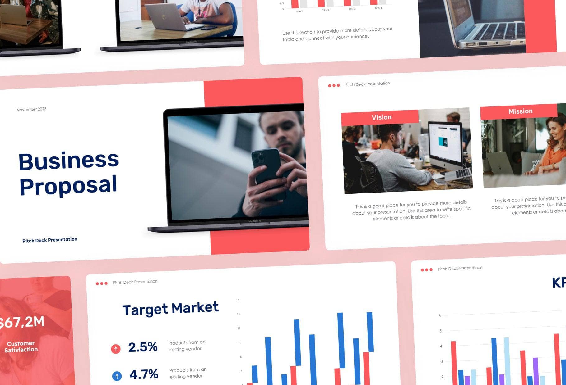 Red Dark Blue Modern and Clean Presentation Business Proposal Template ...