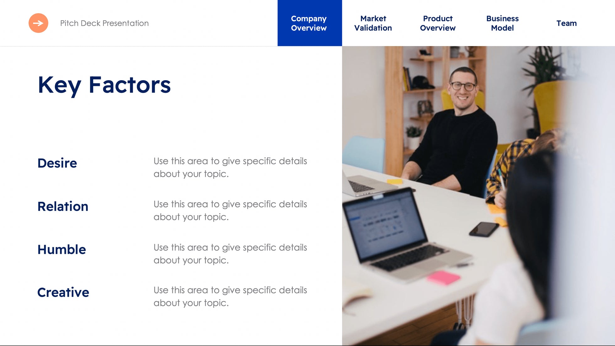 Royal Blue Light Orange Minimal and Simple Presentation Business Propo | Infografolio