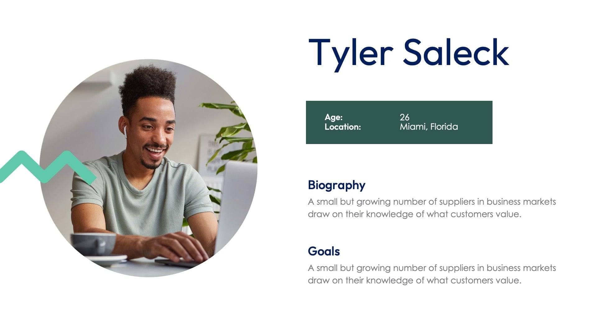 Buyer Persona Dark Green Violet Slide Template S11012201 | Infografolio