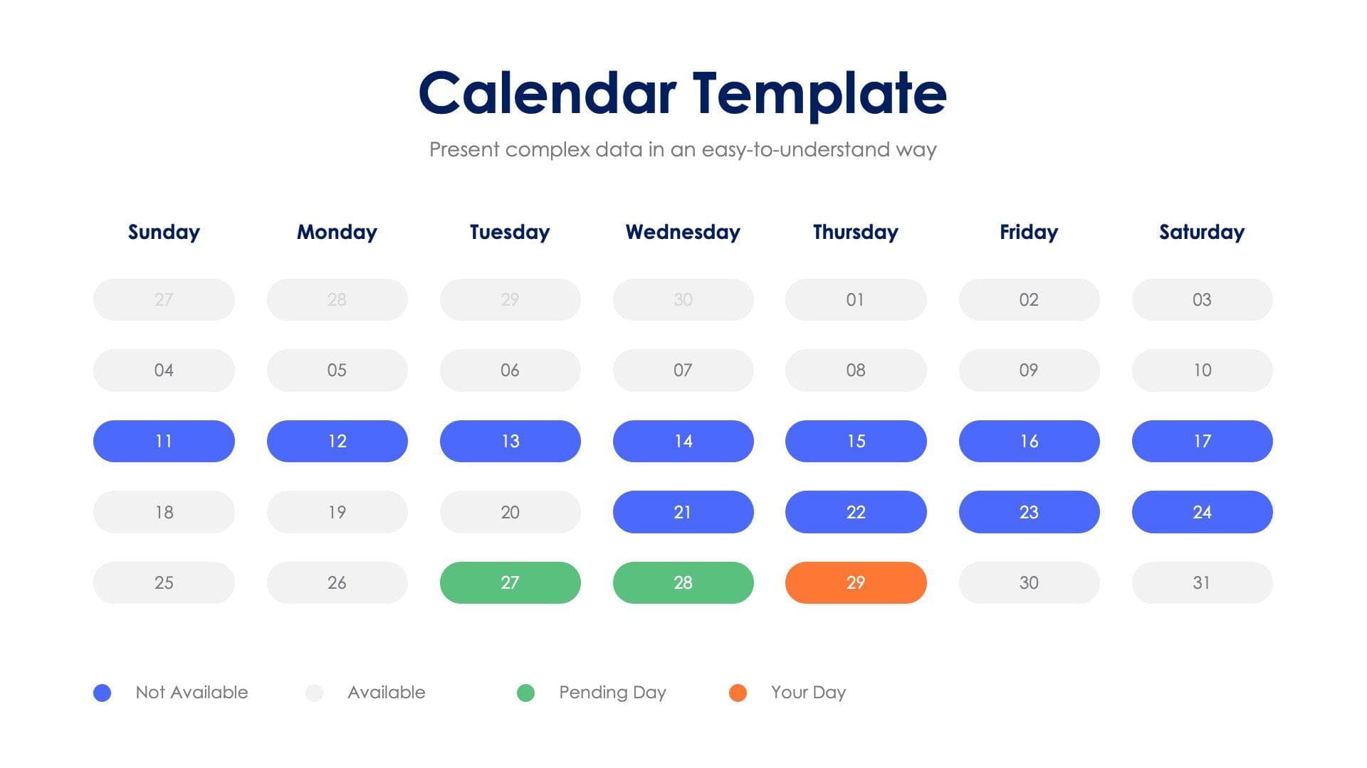 Calendar Slide Template S11012202 | Infografolio