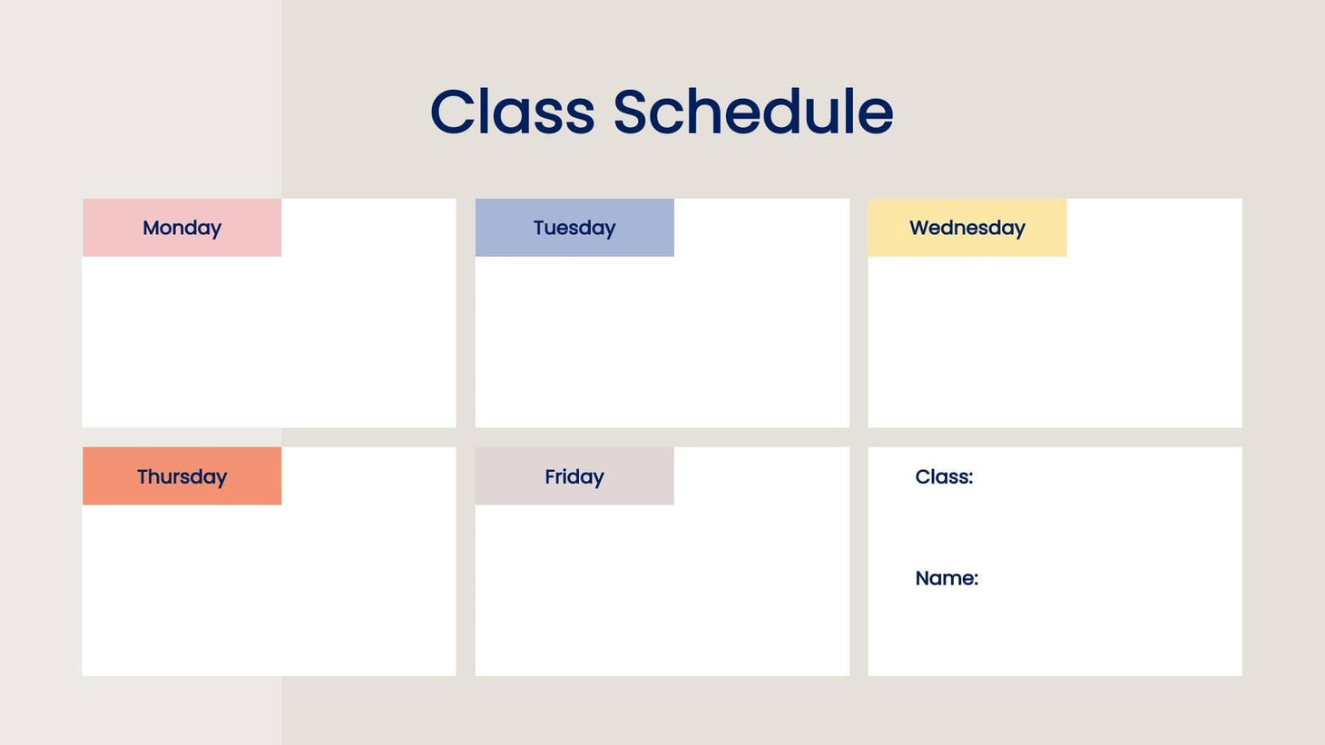 Class Schedule Slide Infographic Template S08112203 – Infografolio